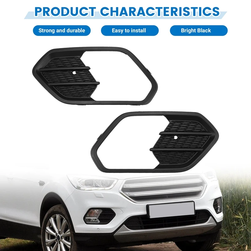 Car-Front-Bumper-Fog-Light-Frame-Fog-Light-Grille-Cover-For-Ford-Kuga ...