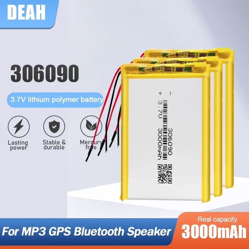 306090-3-7V-3000mAh-Lithium-Polymer-Rechargeable-Battery-For-Power-Bank ...