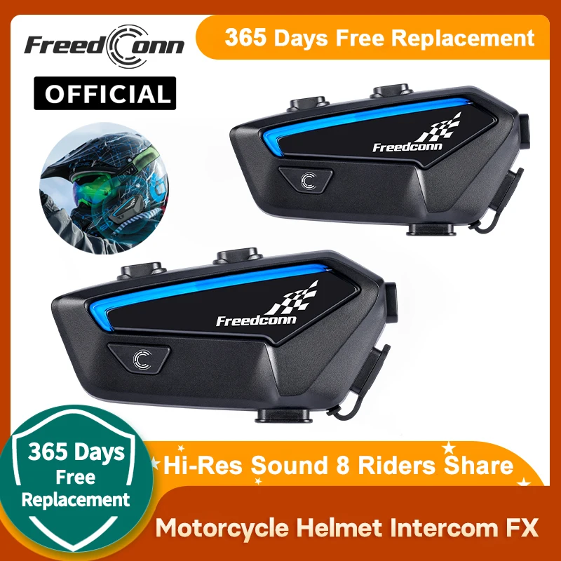 Freedconn-FX-Motorcycle-Intercom-Helmet-Bluetooth-5-0-Headset-10-Riders ...