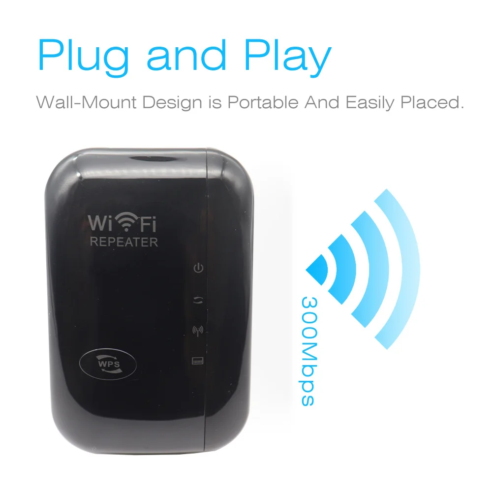 WPS-Wireless-WiFi-Repeater-300Mbps-WiFi-Booster-Amplificador-De-Sinal ...