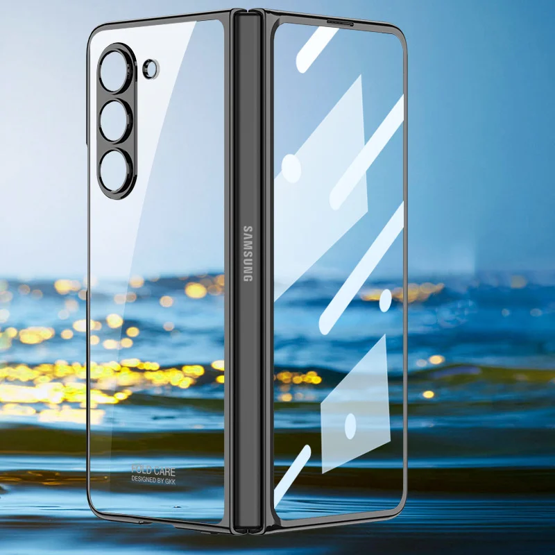 Transparent Plating Case for Samsung Galaxy Z Fold 7 6 5 4 Cover With ...