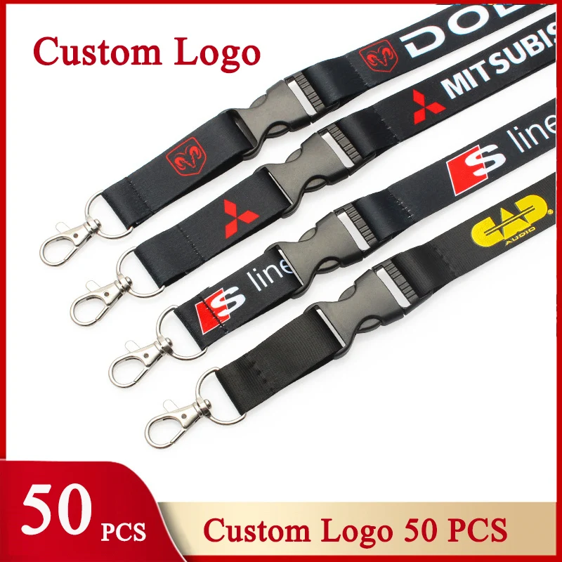 50 PCS Customized Logo Lanyard Full Color Printing Company Logo 2cm ...