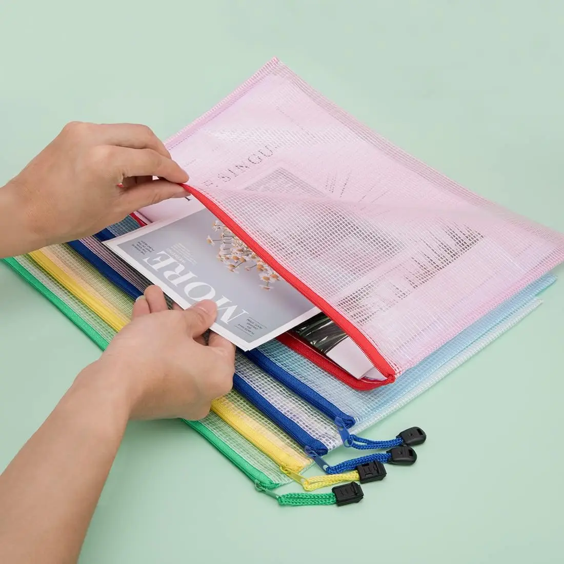 A4-Zippered-File-Bag-For-Documents-Cosmetics-And-Travel-Organizing-And ...