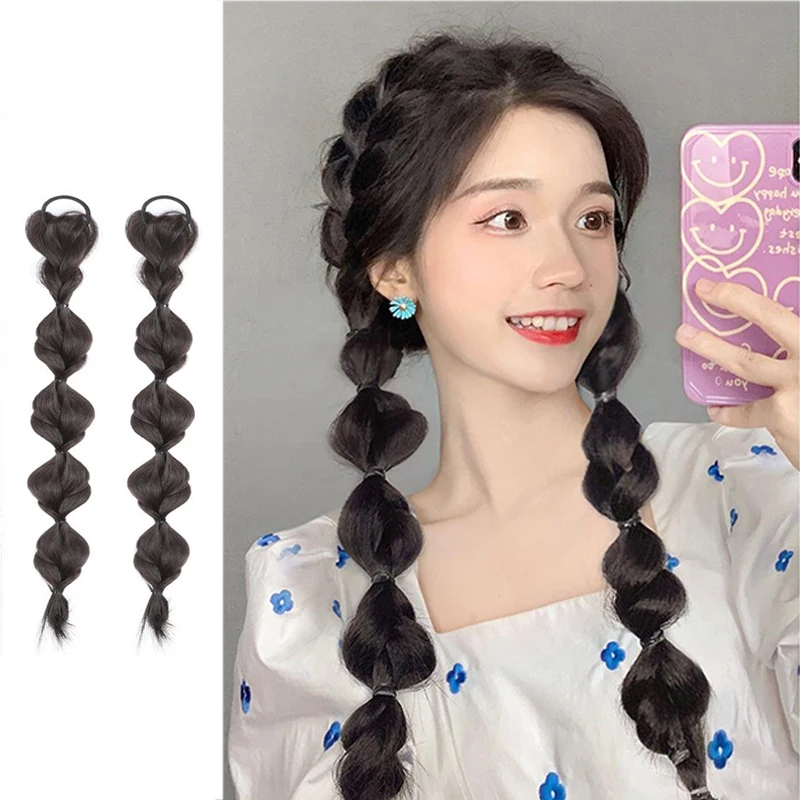 Ponytail Braid Wig Girl Mawei Boxing Braids Wrap Around Chignon Tail ...