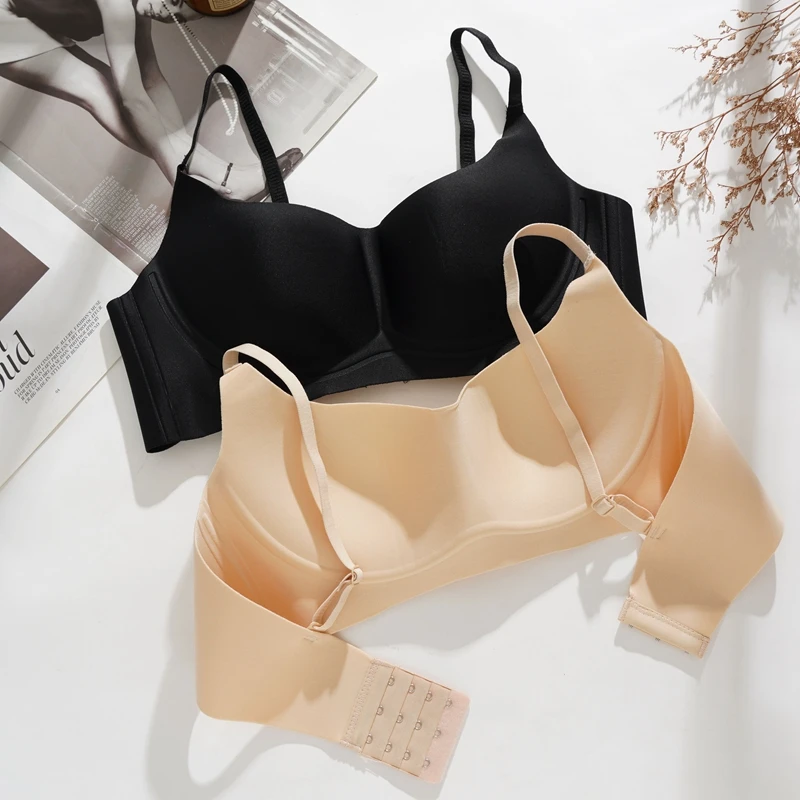 Seamless Bras For Women Wireless Underwear Push Up Brasiere Deep V ...
