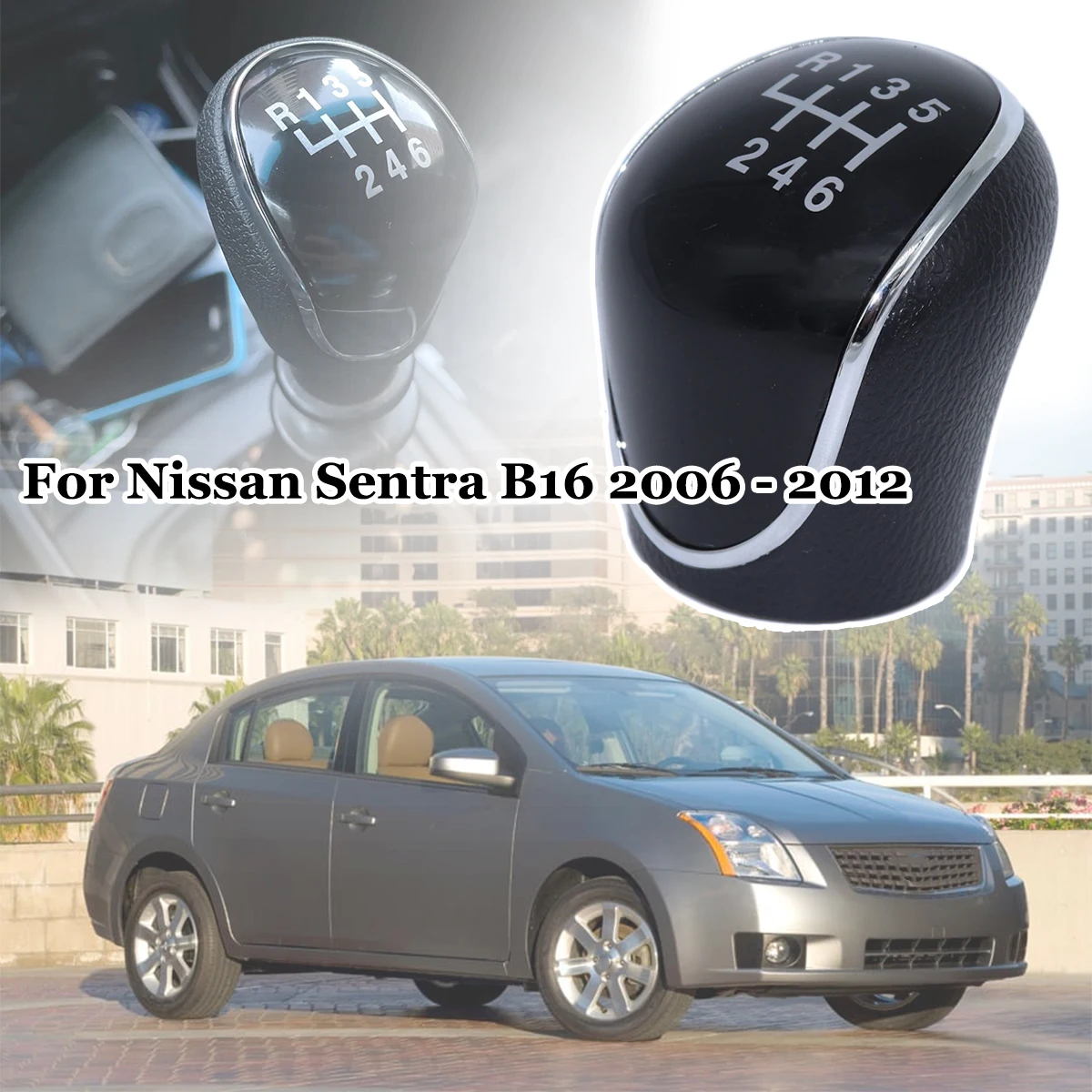 6SP-R-MT-Gear-Shift-Knob-GearStick-Lever-Pen-Shifter-Handball-Chrome ...