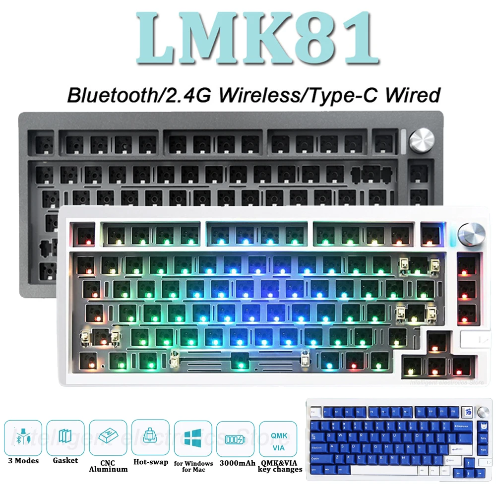 Lmk81 75% Gasket Bluetooth 2.4g Wireless Type C 3 Mode Hot-swappable ...