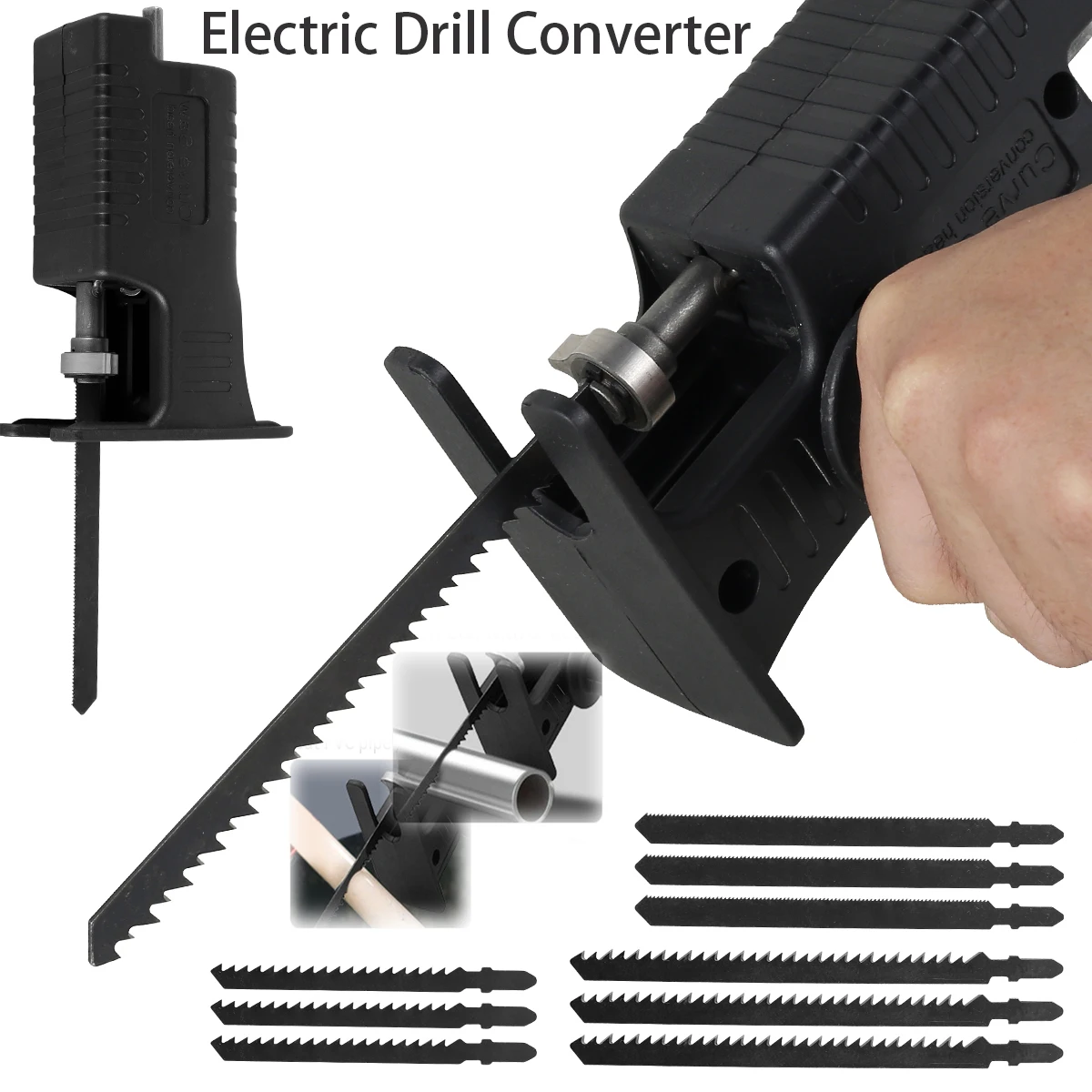 Free 9pcs saw blade electric drill modified reciprocating saw adapter ...