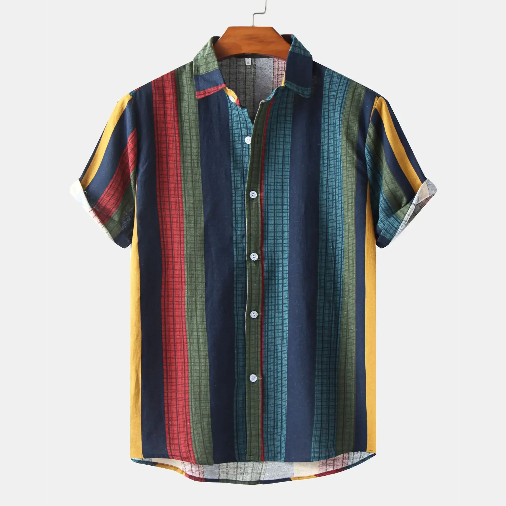 Striped-Pattern-Print-Shirt-Fashion-Design-Men-Women-Short-Sleeve-Shirt ...
