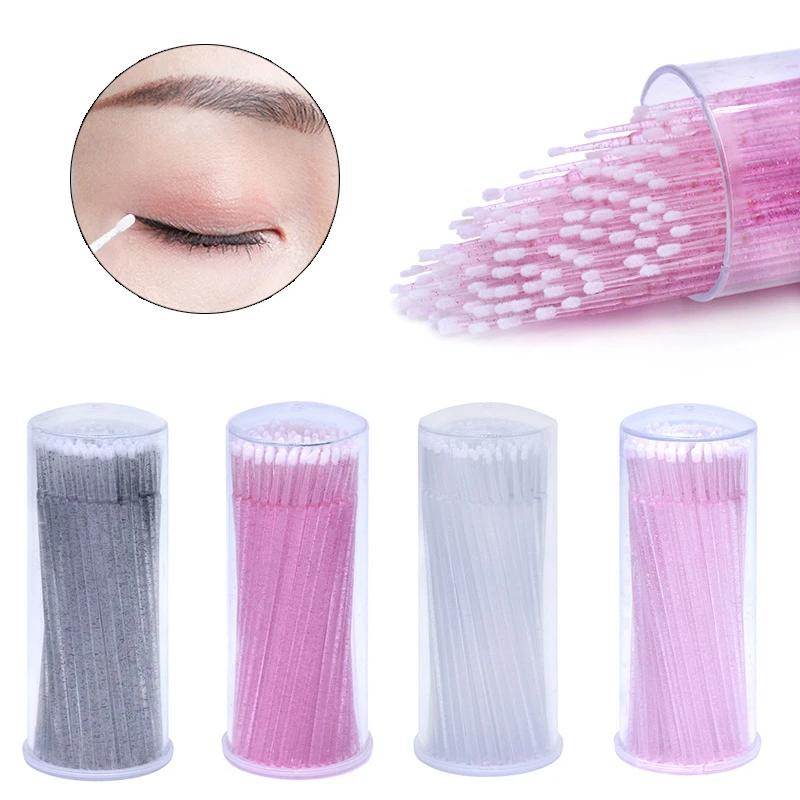 100PCS-Disposable-Long-Head-Bendable-Micro-Brushes-Microbrush ...