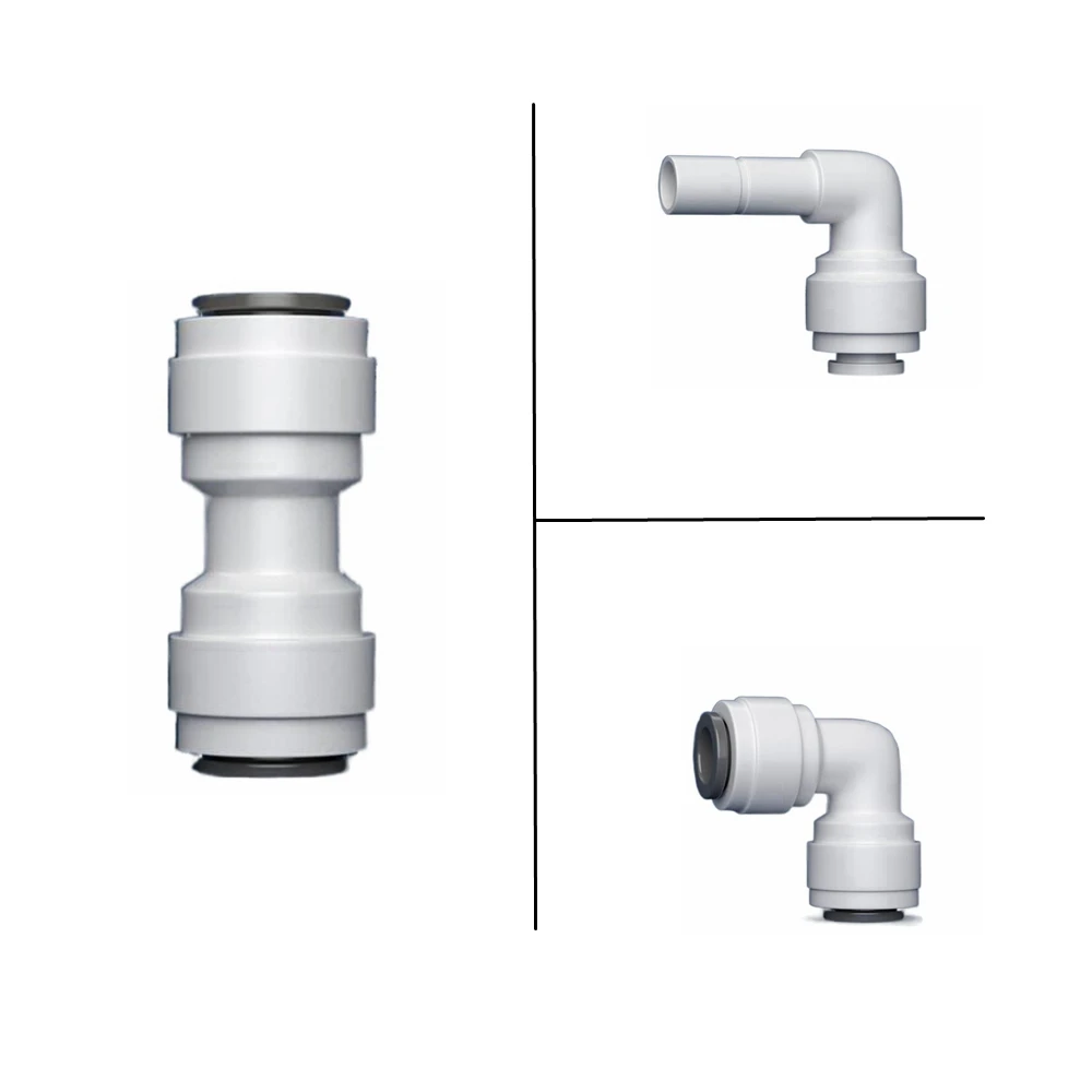 3-8-Quick-Connection-RO-Water-Fitting-Straight-Elbow-POM-Hose-Connector ...