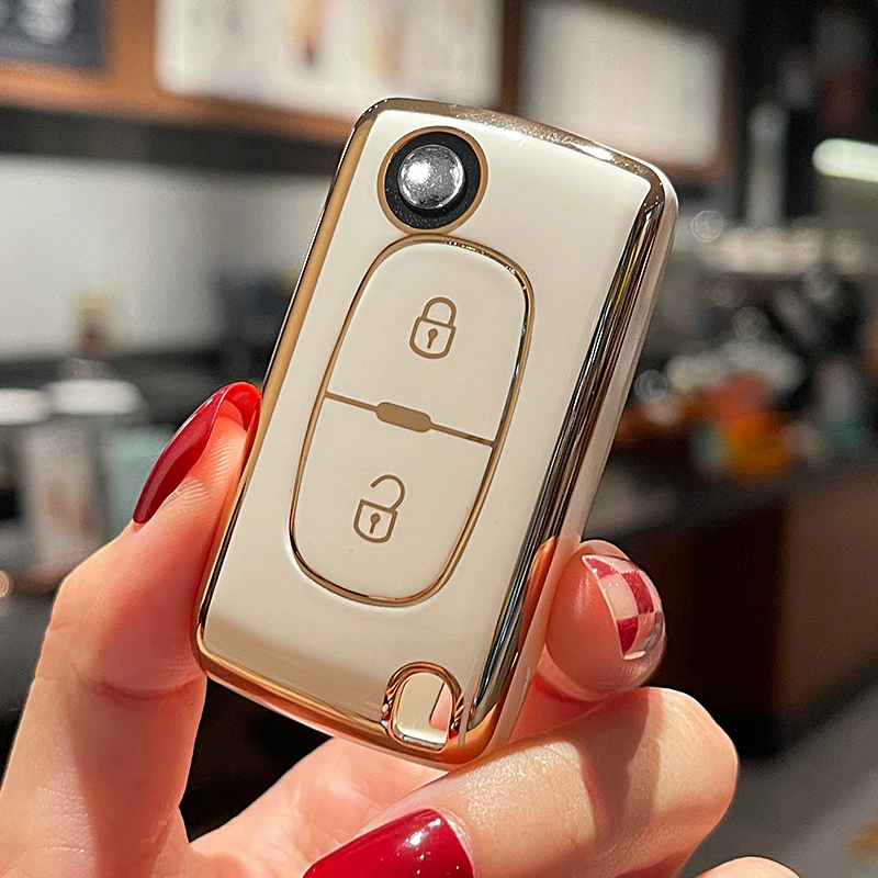 2-Button-Soft-TPU-Car-Flip-Key-Case-Cover-Shell-For-Peugeot-107-206-207 ...