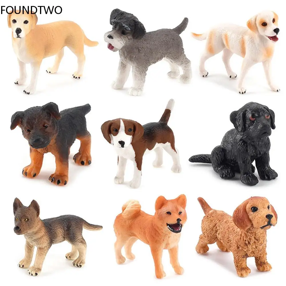Mini Dog Puppy Figures Miniature Simulation Mini Dog Models Figurine ...