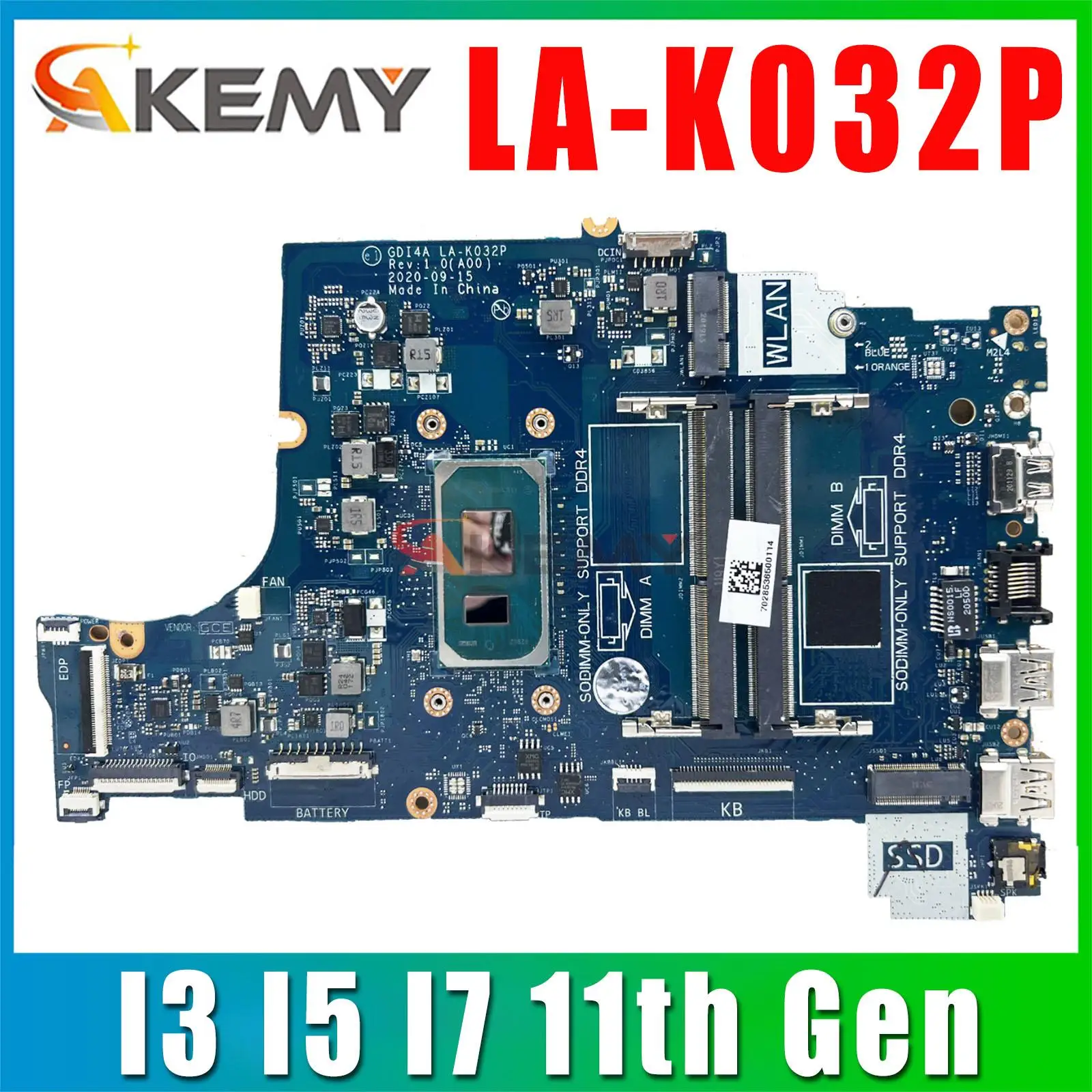 LA K032P with i3 1115G4/i5 1135G7/i7 1165G7 CPU Laptop Motherboard Para ...