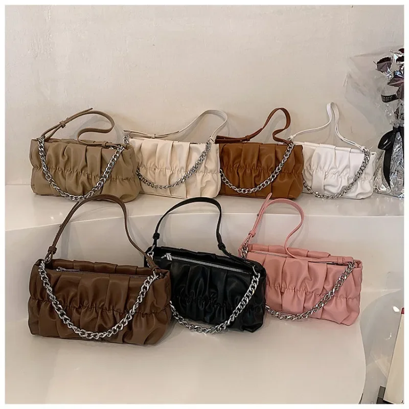 Shoulder-bag-Purses-and-Handbags-Autumn-New-Fashion-Solid-Color-Fold ...