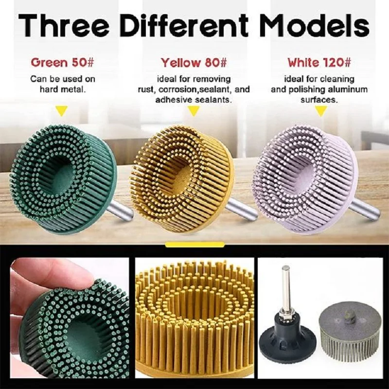 Abrasive Bristle Disc 3 Db, 2 Hüvelykes Háttér Tartó 1/4 ‘ Szár A ...