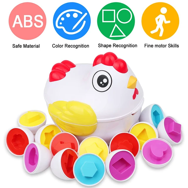 12 Matching Eggs Montessori Sensory Baby Toys Easter Eggs Chicken ...
