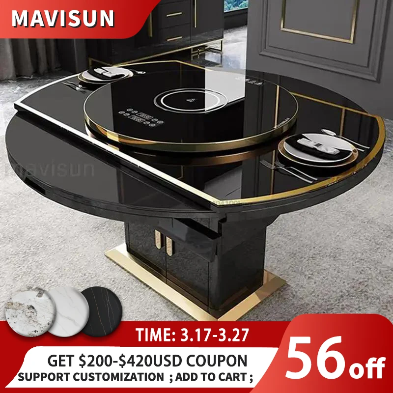 Light-Luxury-Unfolded-Rectangle-Dining-Room-Tables-With-Induction ...