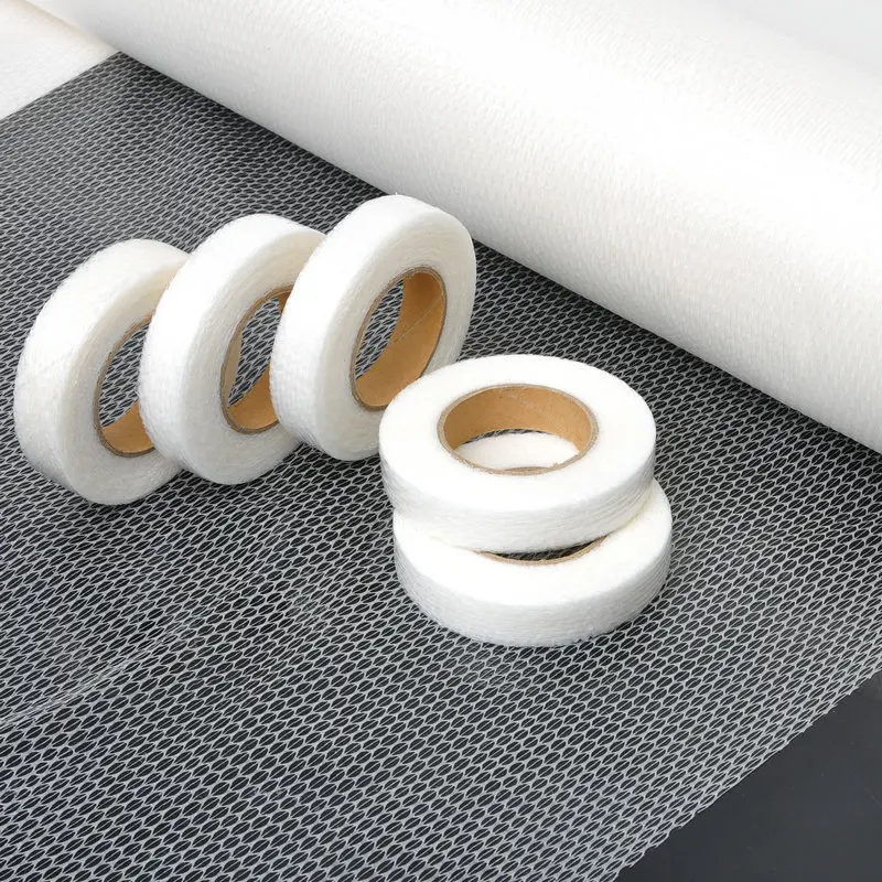 White Adhesive Interlining Hot Melt Double Sided Iron On Hemming Tape ...