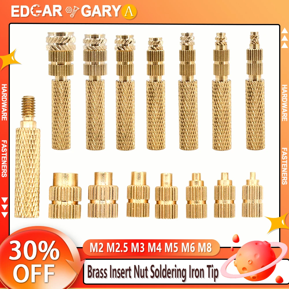 M2 M3 M4 M5 M6 M8 Soldering Iron Tip Brass Insert Nut Heat Set for 3D ...