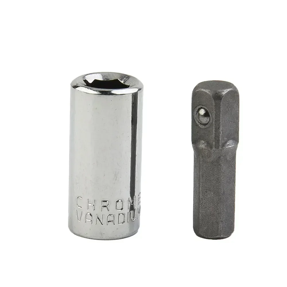 2Pcs 1/4 Square Drive To 1/4 Hex Shank Impact Drill Socket+1/4 Drill ...