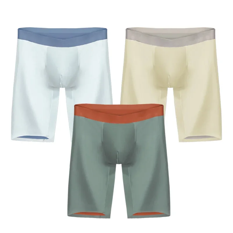 Sports underwear men's plus long legs plus fat man antibacterial boxers ...