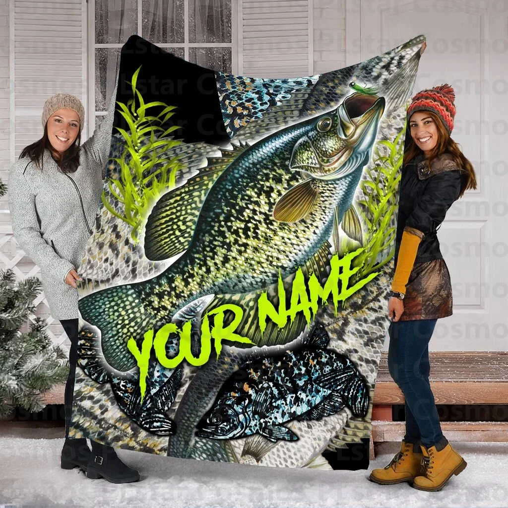 Crappie-Fishing-Customized-name-Throw-Fleece-Blanket-Personalized-gift ...