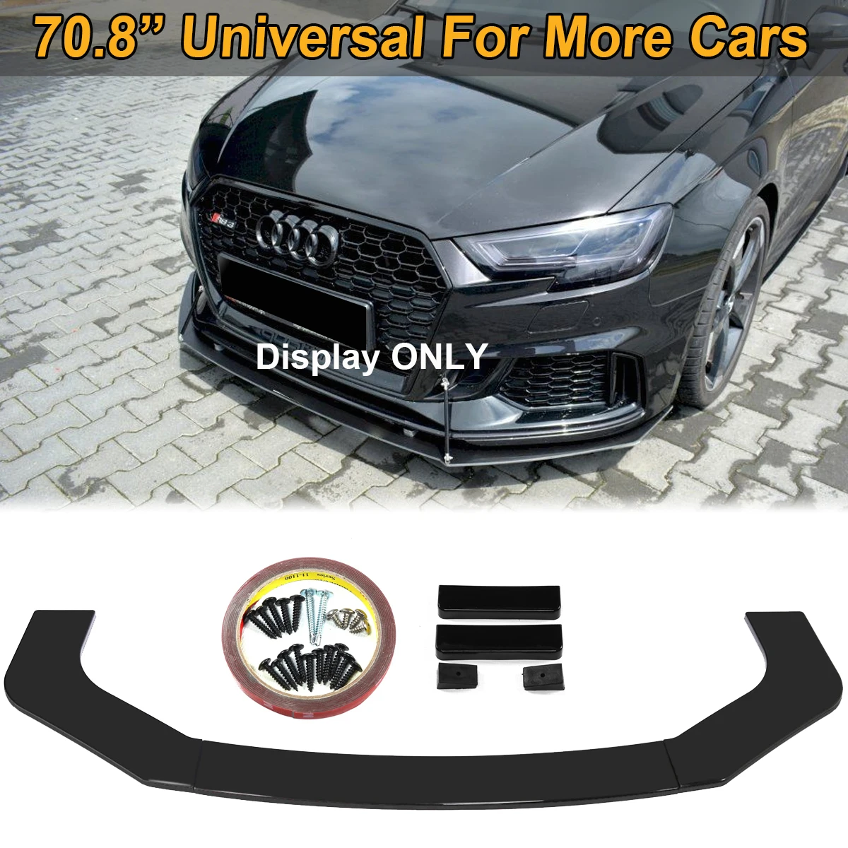Universal-Front-Bumper-Lip-Splitter-Body-Kit-Cover-For-Audi-A3-A4-A5-A6 ...