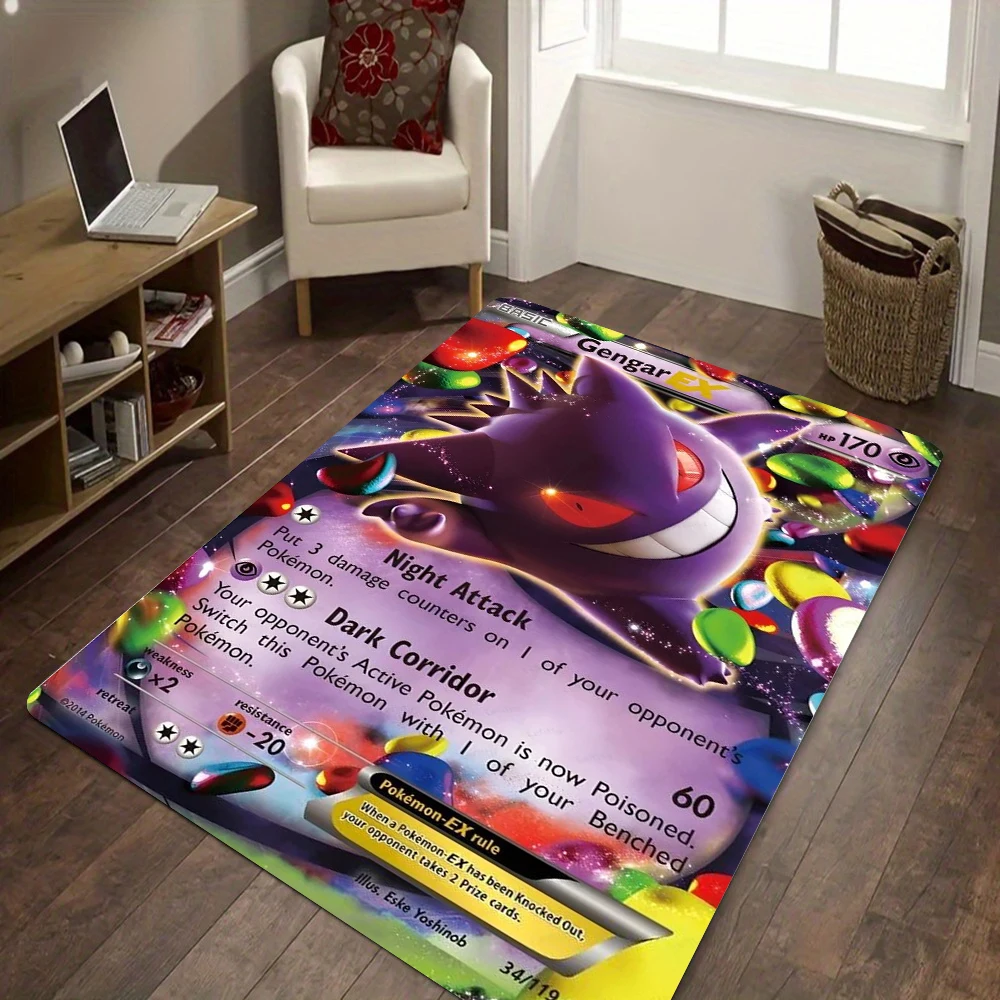 Gengar Pokémon Cards Print Carpet Rug for Home Living Room Bedroom Sofa ...
