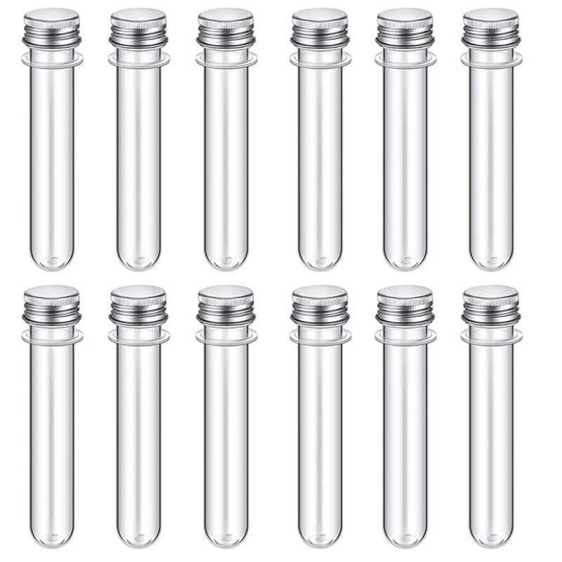 12Pcs-140-x-25-mm-Clear-Test-Tubes-with-Caps-40ml-Plastic-Test-Tubes ...