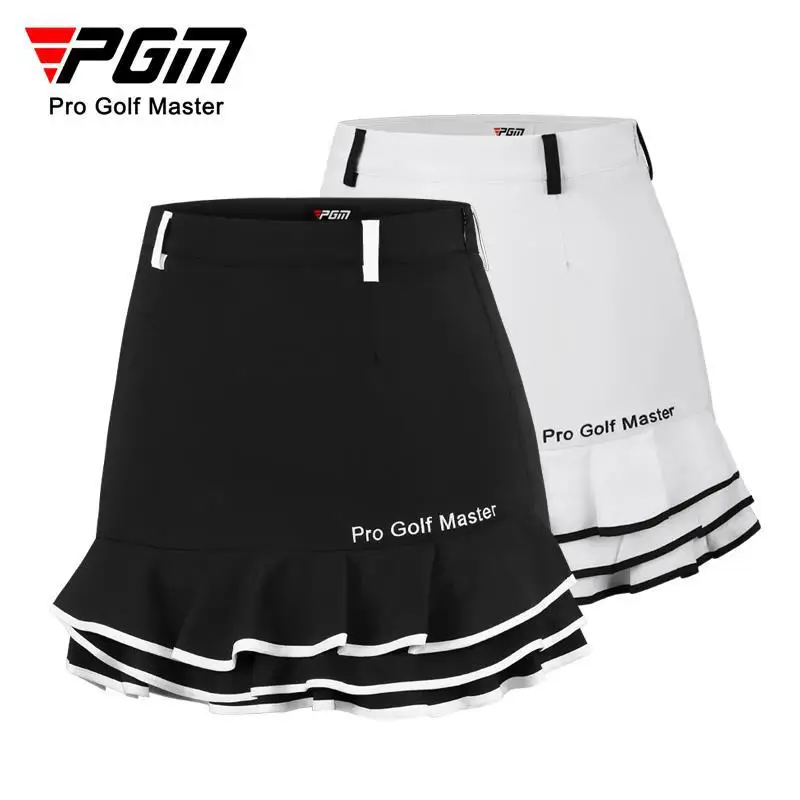 Pgm 여성용 골프 짧은 스커트 속건성 통기성 사계절 숙녀 패션 자수 피쉬테일 스커트 블랙 화이트 Xs Xl