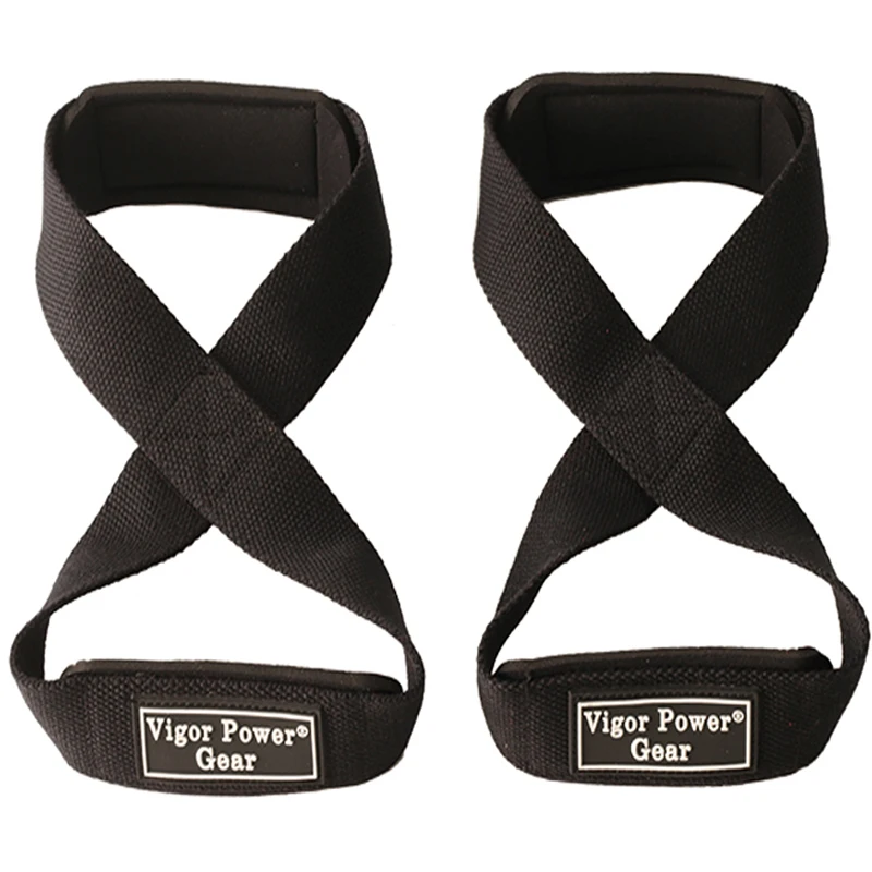 Padded-Figure-8-Weight-Lifting-Wrist-Straps-Deadlift-Powerlifting-Belts-Hand-Support-Strong ...