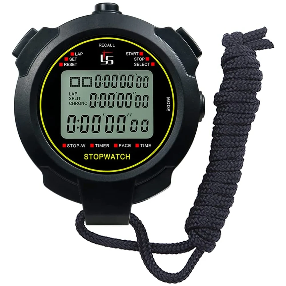 Digital-Sports-Stopwatch-10Lap-Split-Memory-Stopwatch-Count-Down-Timer ...