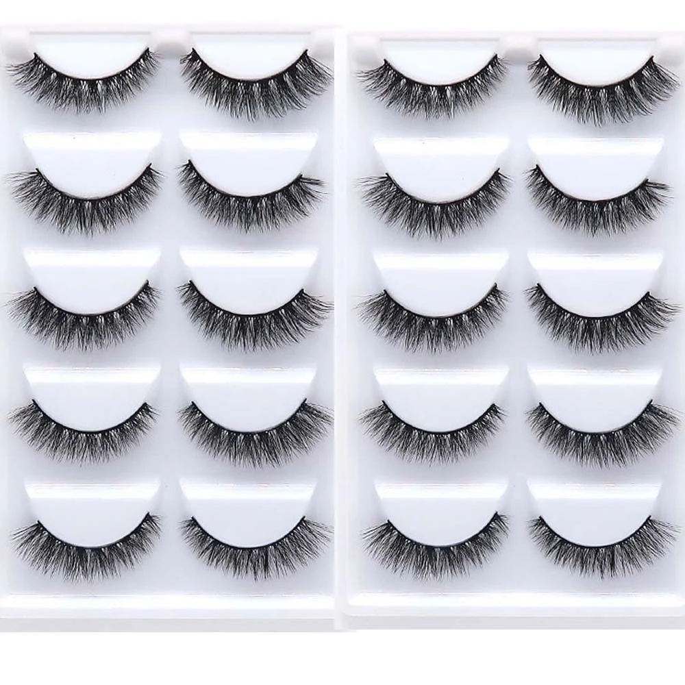 13different styles 5Pair 100% Real 3D Mink Lashes Soft Natural False ...