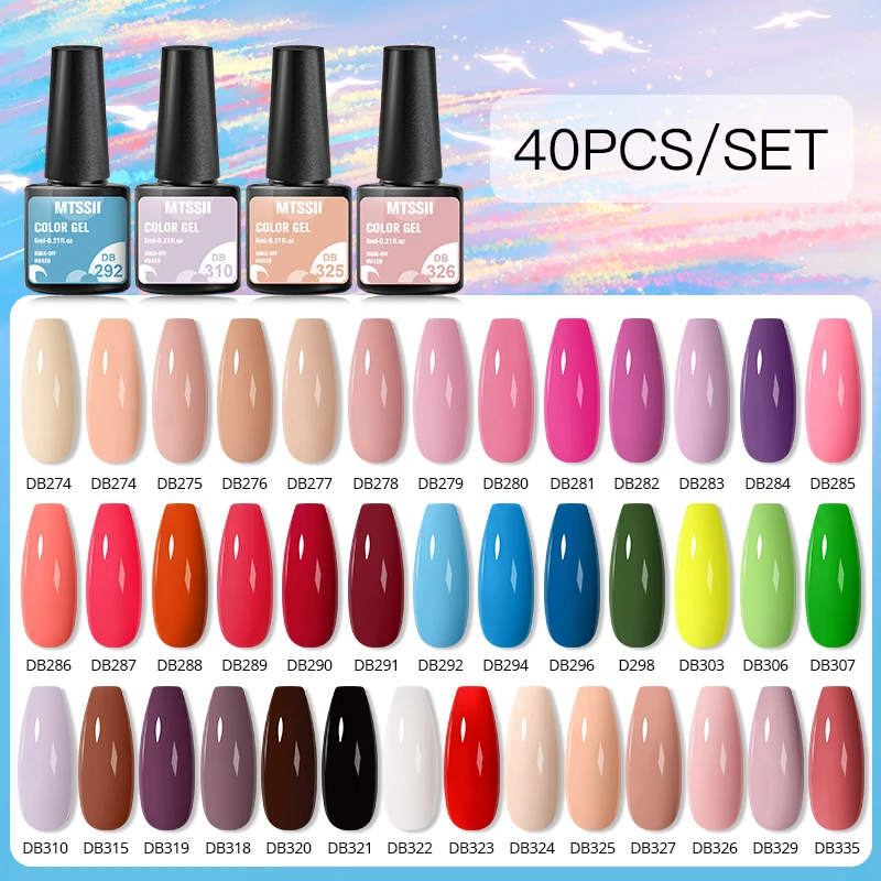 40/24/20Pcs Gel Nail Polish Set Colorful Glitter Nail Gel Kit Vernis ...