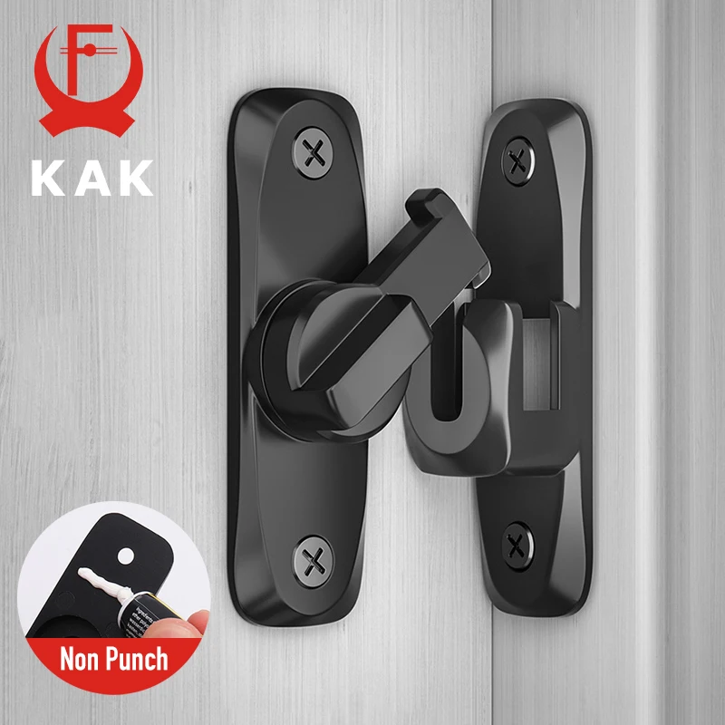 KAK-Punch-free-Hasp-Latch-Door-Lock-Black-Cabinet-Locks-Kids-Safety ...
