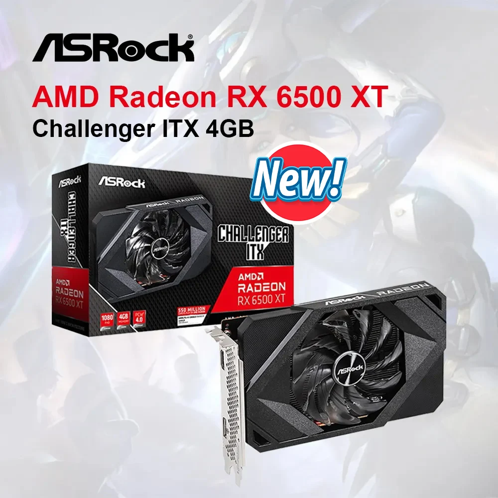 ASROCK-NEW-Radeon-RX-6500-XT-RX6500XT-4GB-18000MHz-GDDR6-64-bit-6nm ...