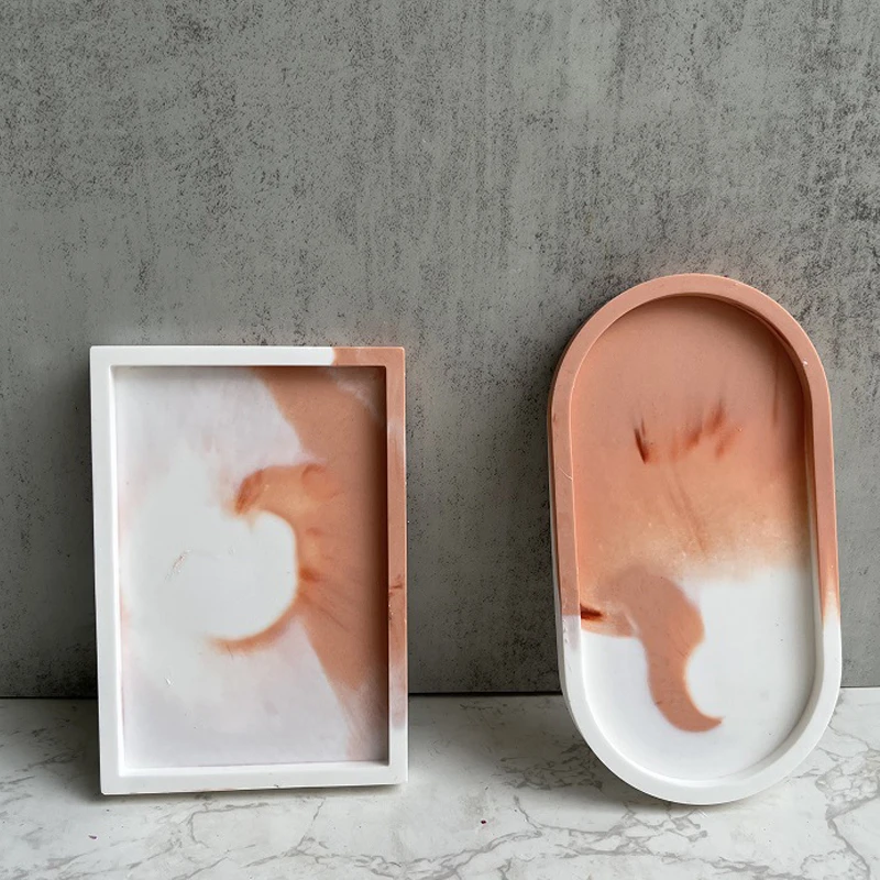 Oval Tray Dish Silicone Mold Rectangular Oval Storage Tray Moulds ...