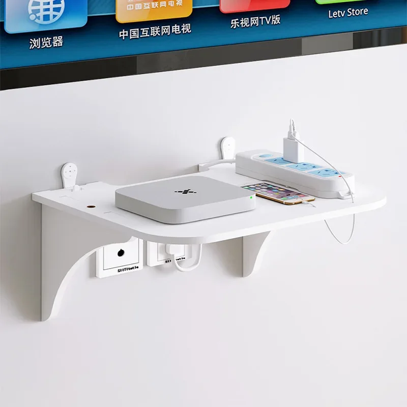 New-Wall-Mount-Router-Shelf-Punch-free-TV-Set-top-Box-Floating-Hanging ...