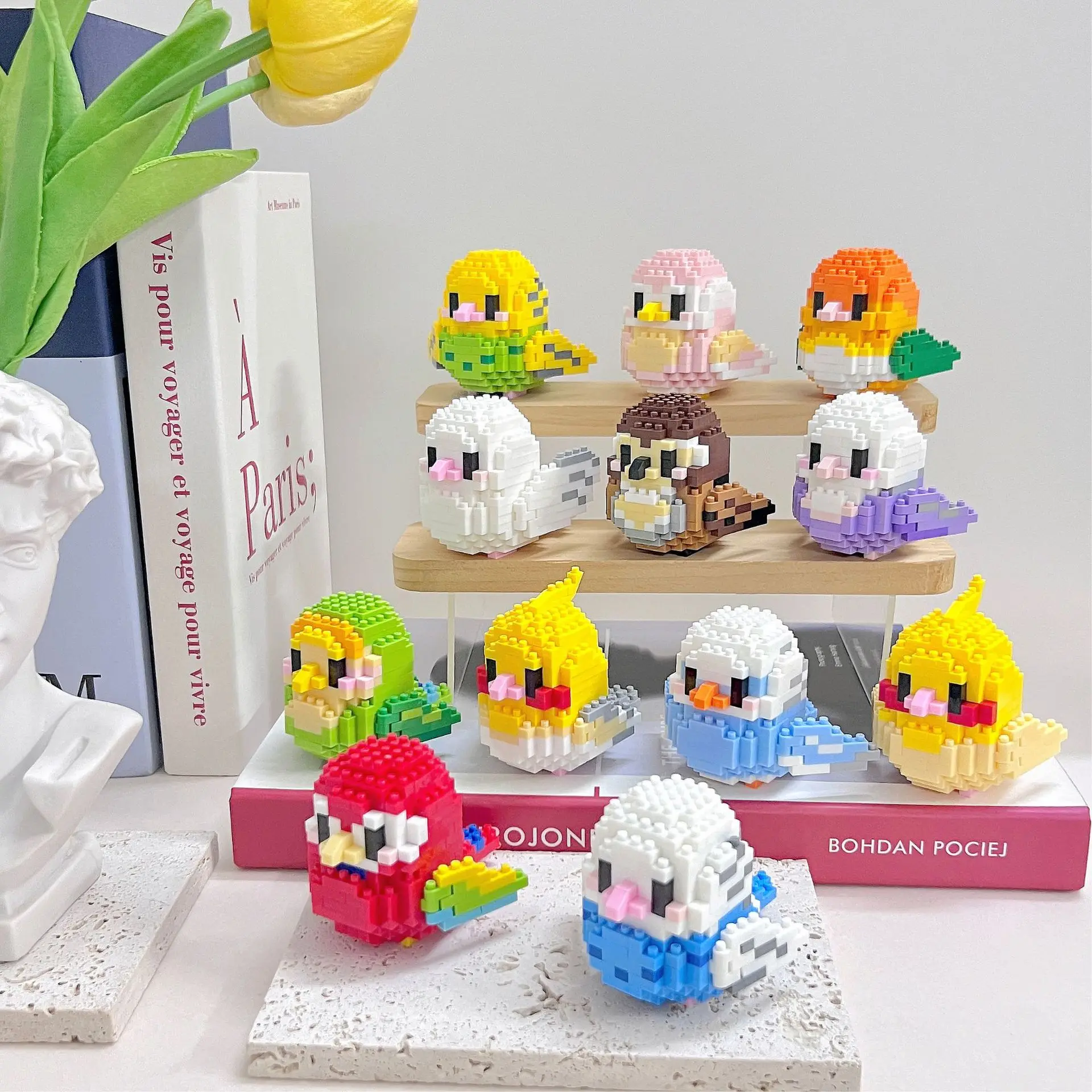 12PCS/Set Kawaii Creative Bird Small Building Blocks Building Funny ...
