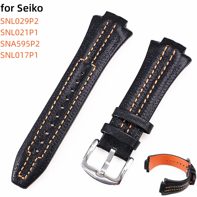 Cowhide Leather Watch Strap for Seiko Sportura SNL029P2 SNL021P1 ...
