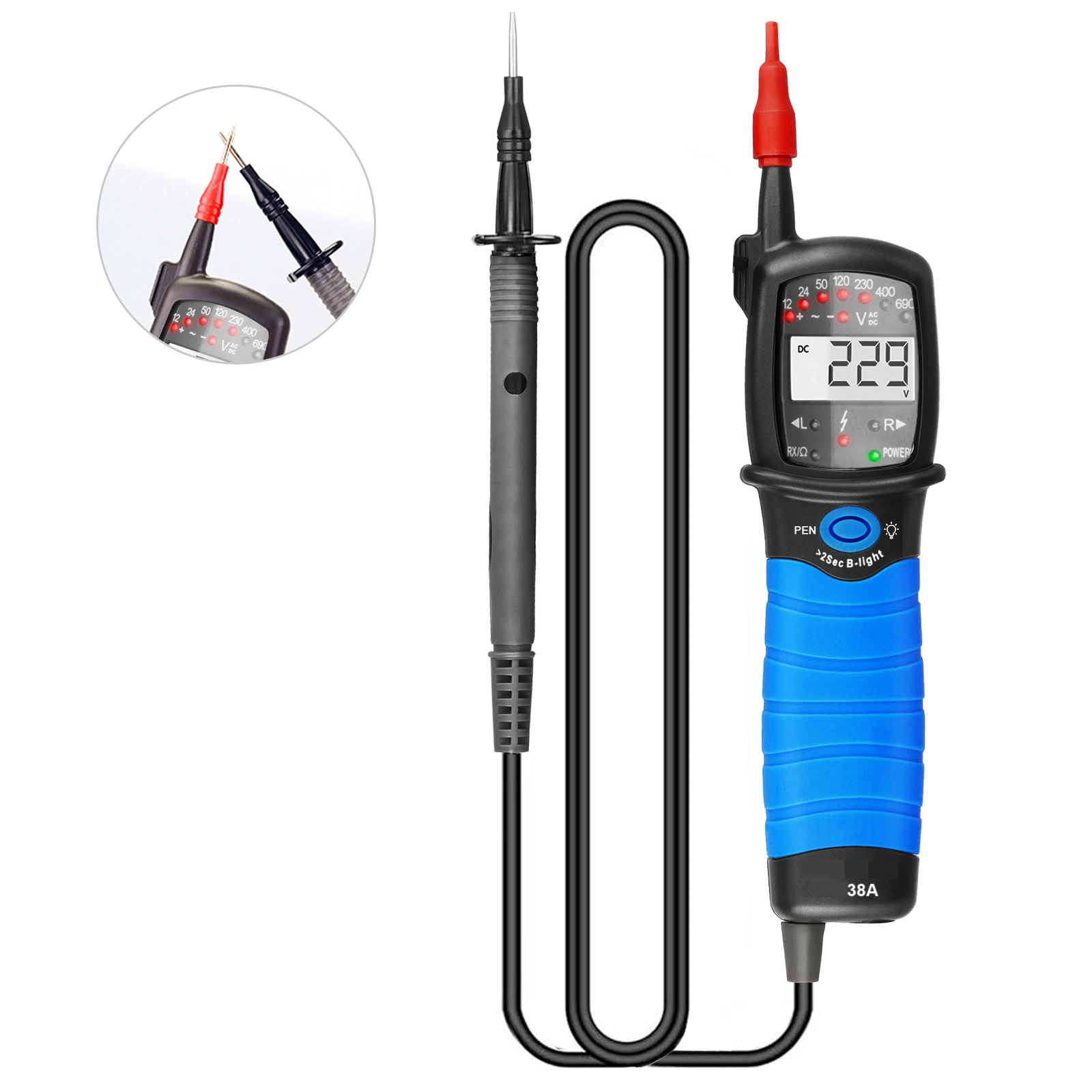 HP-38A-2-POLE-VOLTAGE-TESTER-WITH-DISPLAY-AUTO-HOLD-TESTING-DATA ...