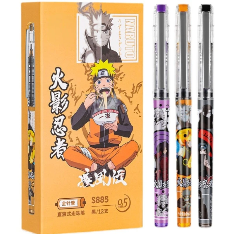 0.5mm Naruto Anime Full Syringe Black Straight Liquid Signature Gel Pen ...