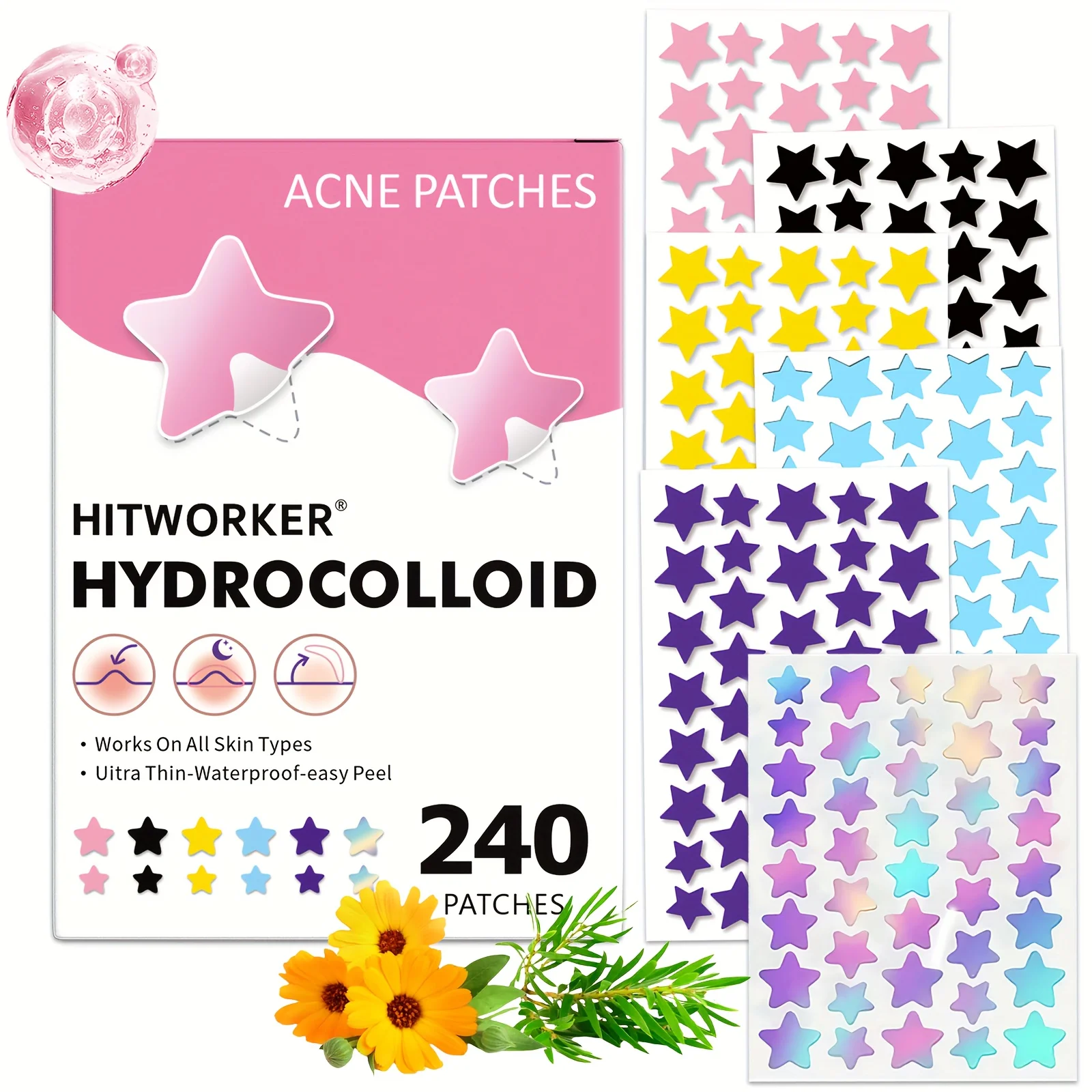 240Pcs Hitworker Waterfilm Ultra-thin Waterproof Easy-to-use Face ...