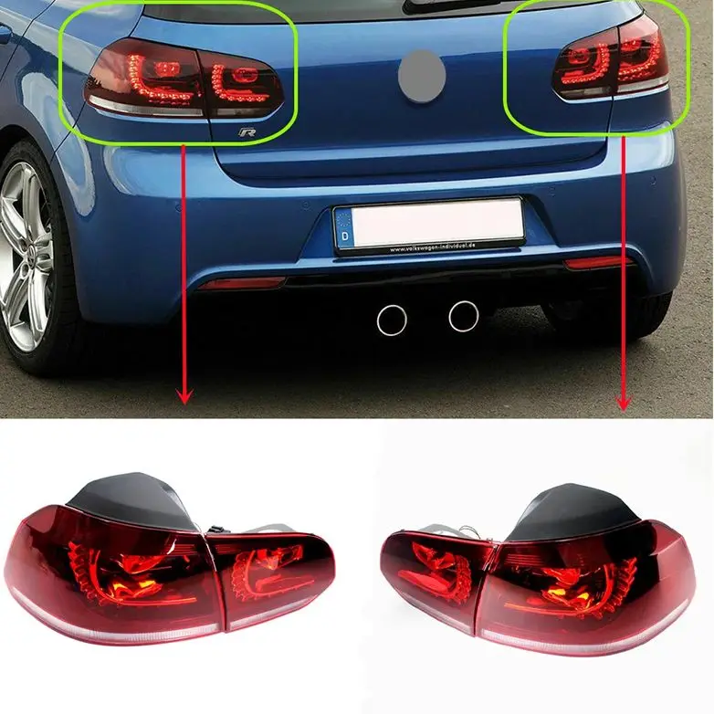 Rear Light Tail Lamp With Led Bulbs For Vw Golf 6 R20 Gtd 2009 2010 ...