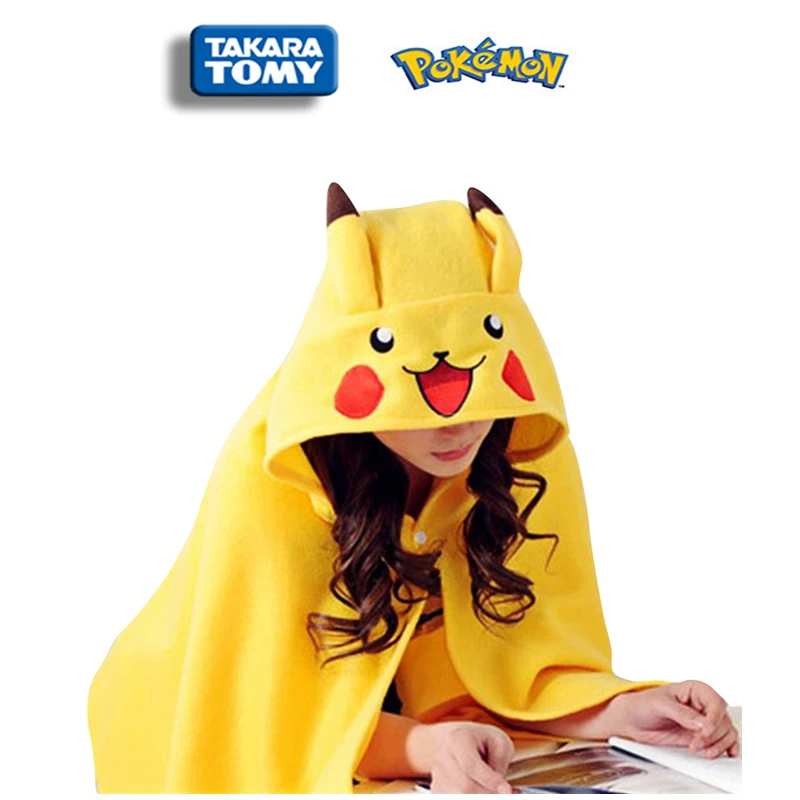 Anime Takaratomy Cloak Pokemon Pikachu Kawaii Hooded Cosplay Costume ...