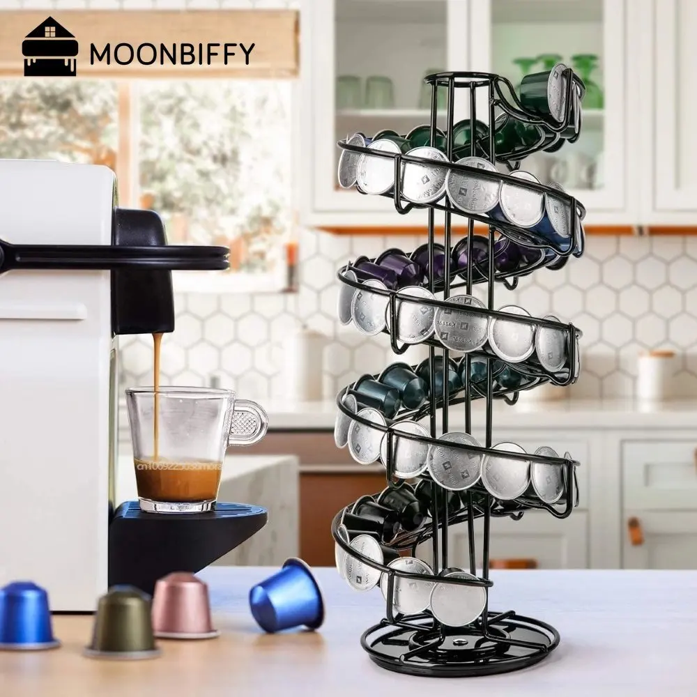 Revolving-Rotating-Spiral-40-Capsule-Coffee-Pod-Holder-Tower-Stand-Rack ...