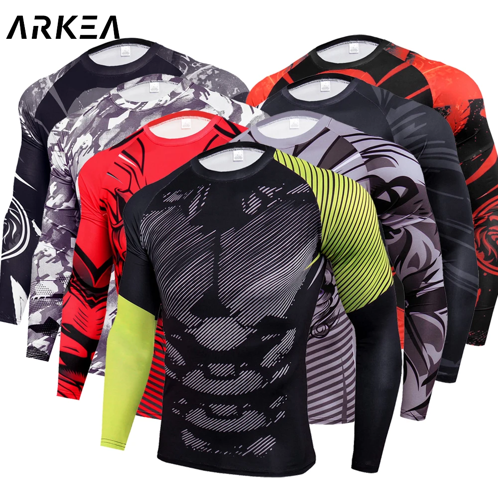 Bodybuilding Long sleeve gym T-shirt Quick Dry Running Shirt Long ...