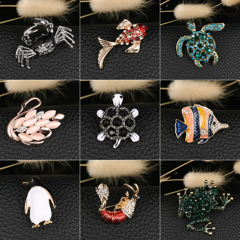 New-Cartoon-Brooch-Alloy-Diamond-Dripping-Enamel-Brooch-Cartoon-Animal ...
