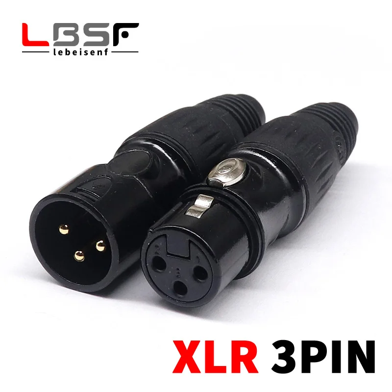 XLR 3 Pin Male/Female Microphone Audio Cable Plug Connector Cannon MIC ...